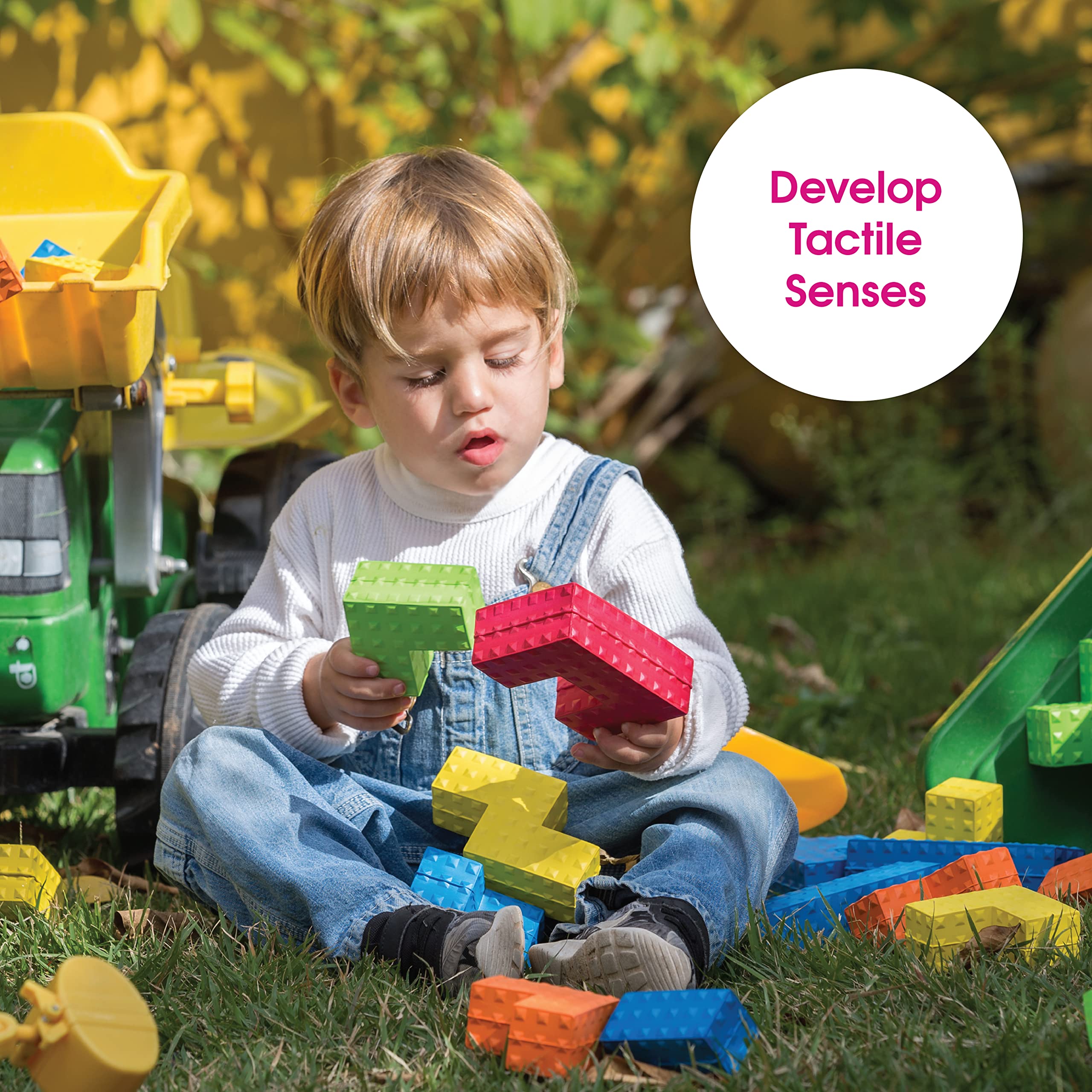 Mua Edushape Sensory Puzzle Blocks - Set of 18 Colorful Textured ...