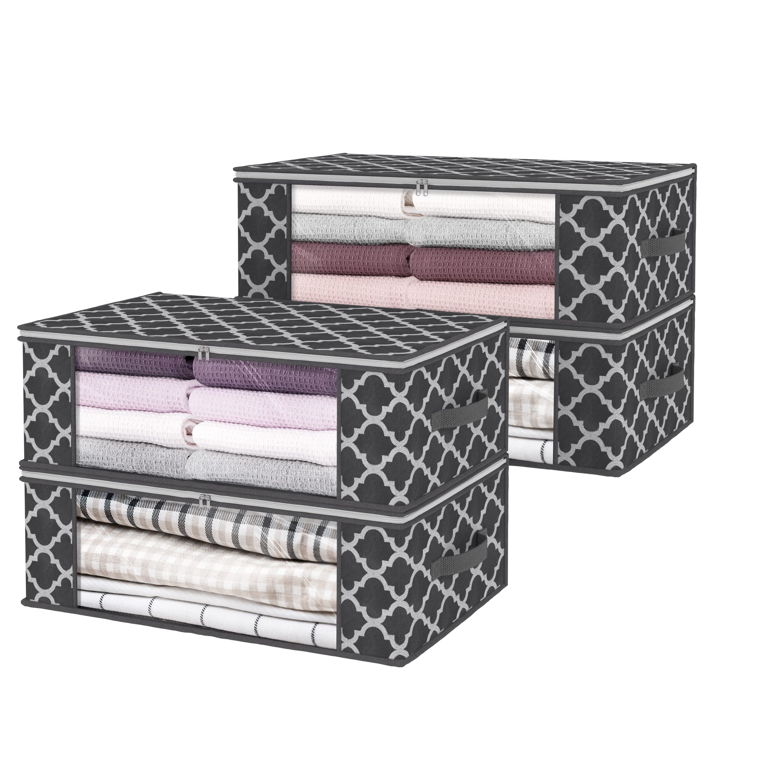 Fixwal Storage 4 Pack, Clothes Organizer Storage Bags, Foldable Storage ...