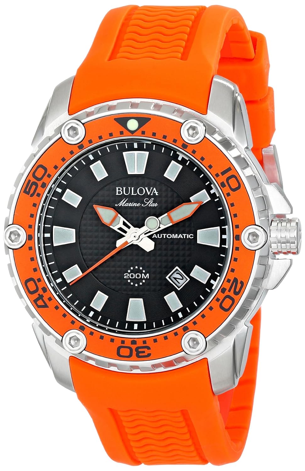 Bulova 98B207 - Wristwatch Men's, Silicone Strap Orange: Amazon.co.uk ...
