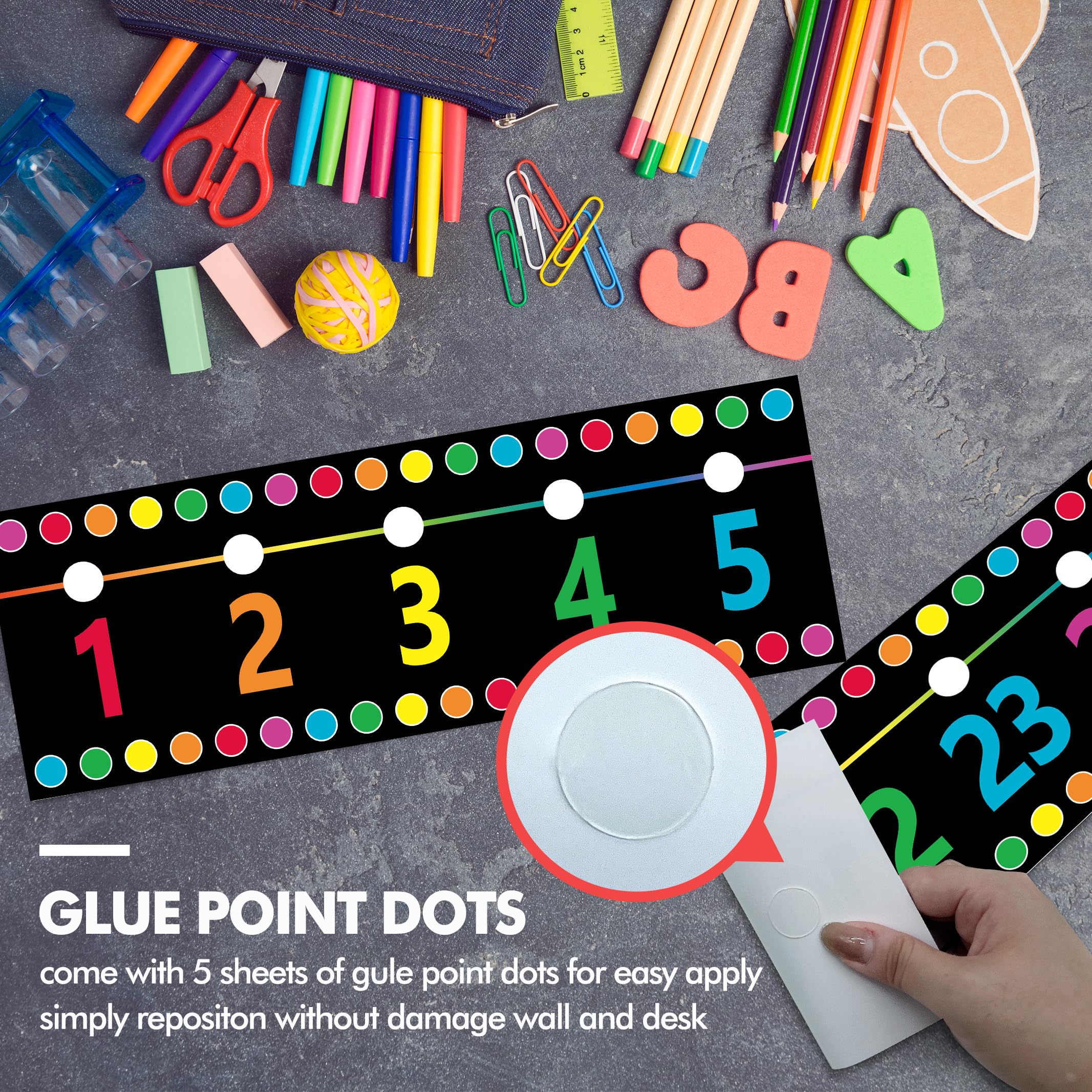 Mua 25 Pieces Number Line for Classroom Wall Number Line Bulletin Board ...