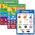Amazon.com: Palace Learning 3 Pack - ABC Alphabet + Numbers 1-10 + Colors Poster Set - Toddler ...