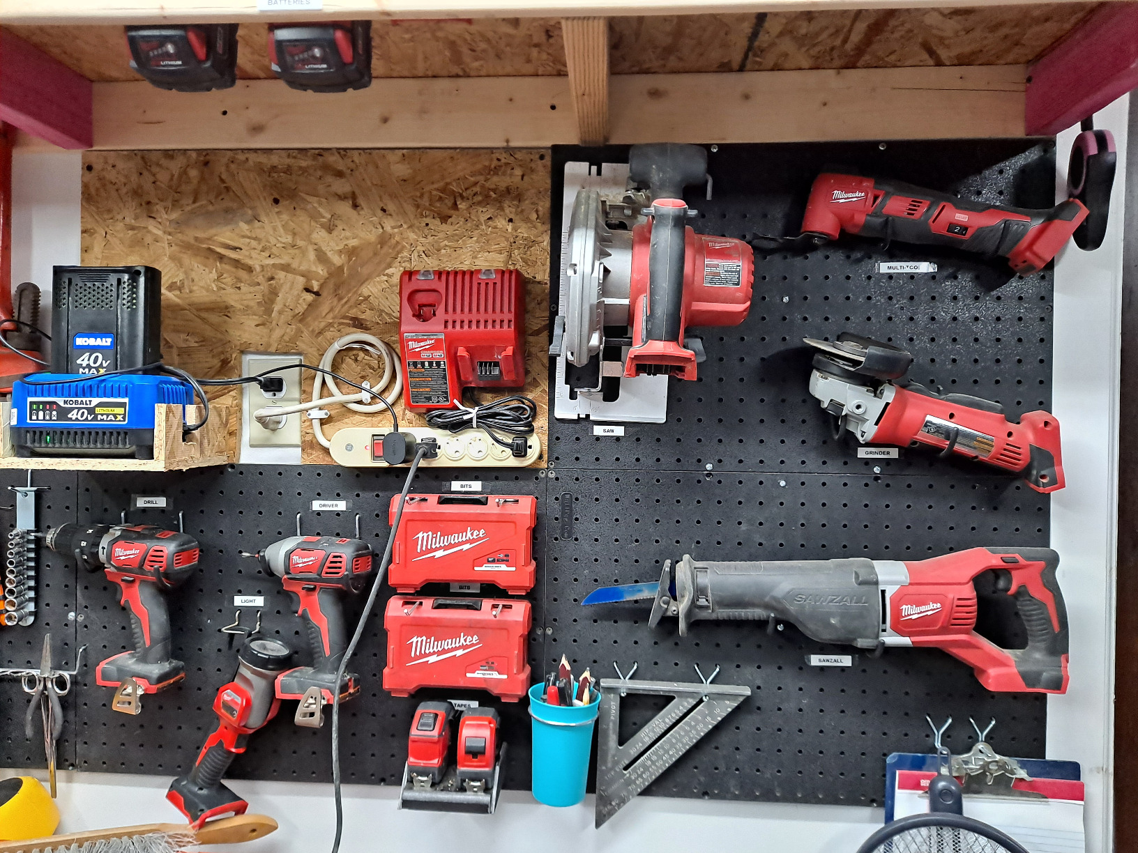 $3/mo - Finance 6 Pack Pegboard Power Tool Holder Pegboard Drill Holder ...