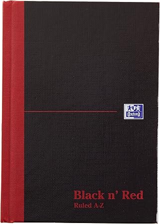 Oxford Black n' Red, A6 Notebook Hardcover, Casebound, A-Z Index, 192 ...