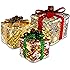 Amazon.com: Set of 3 Lighted Gift Boxes Snowflakes Red Green Purple ...