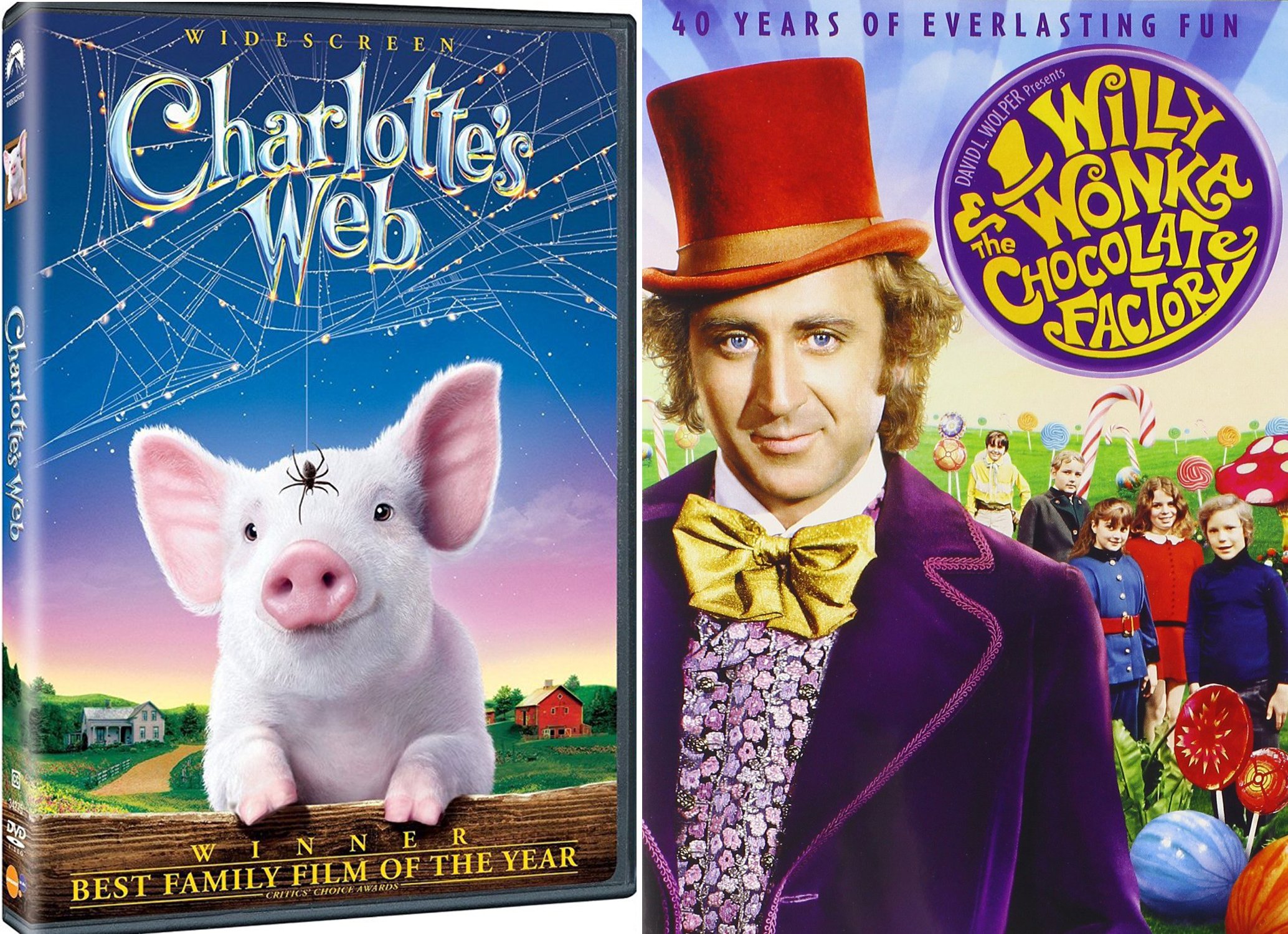 Buy Willy Wonka & the Chocolate Factory & Charlotte's Web DVD Animated ...