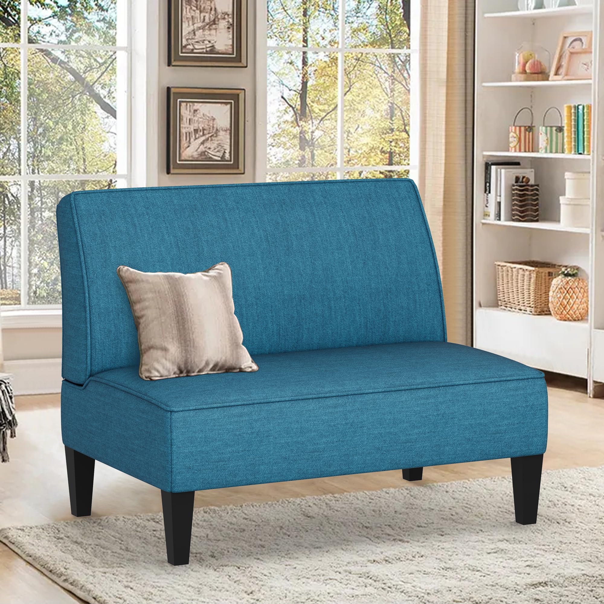 Changjie Furniture Small Loveseat Sofa, Upholstered Small Sofa Couch ...