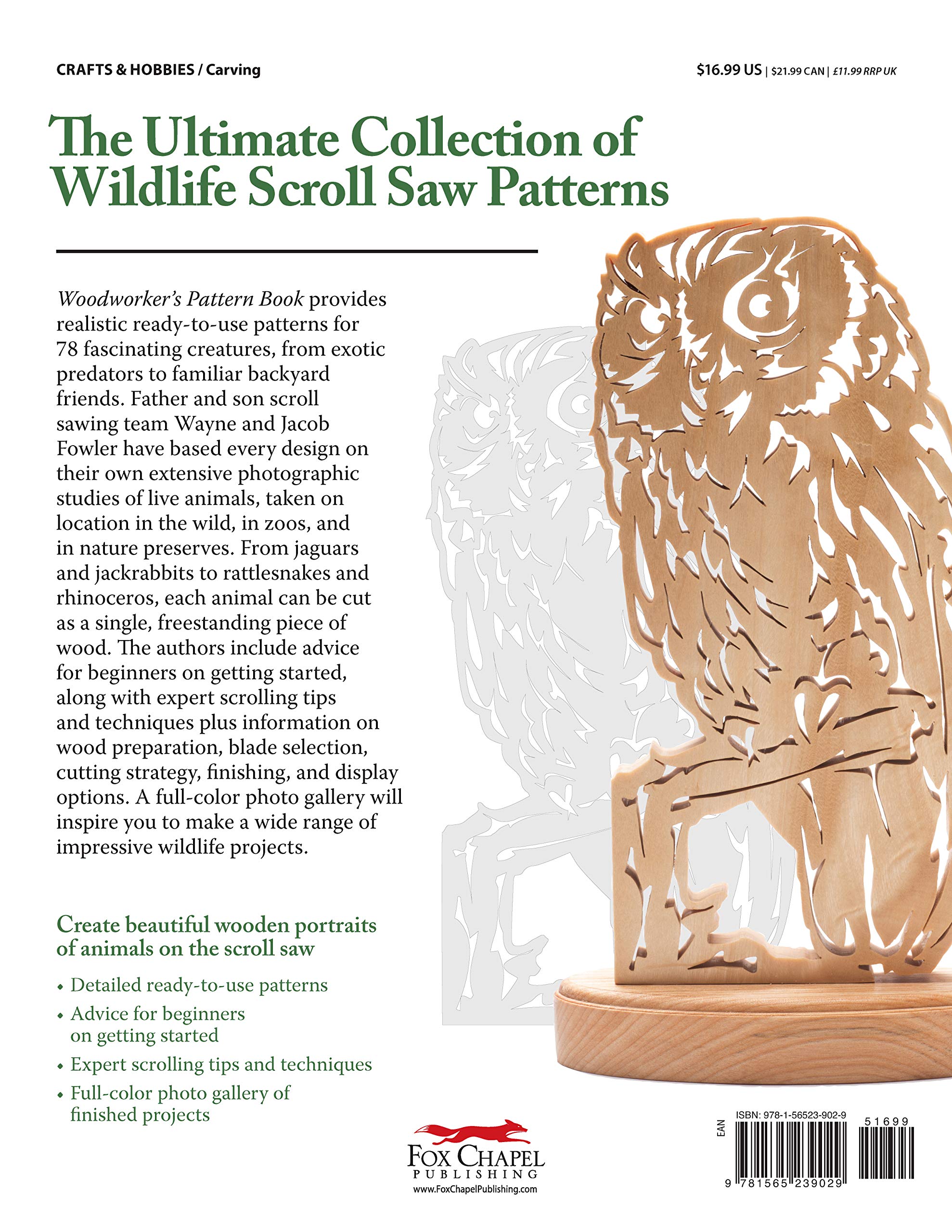 Woodworker's Pattern Book: 78 Realistic Fretwork Animals (Fox Chapel ...