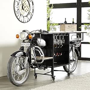 Amazon.com: Deco 79 Rustic Metal Solid Motorcycle Bar, 105" x 18" x 38 ...