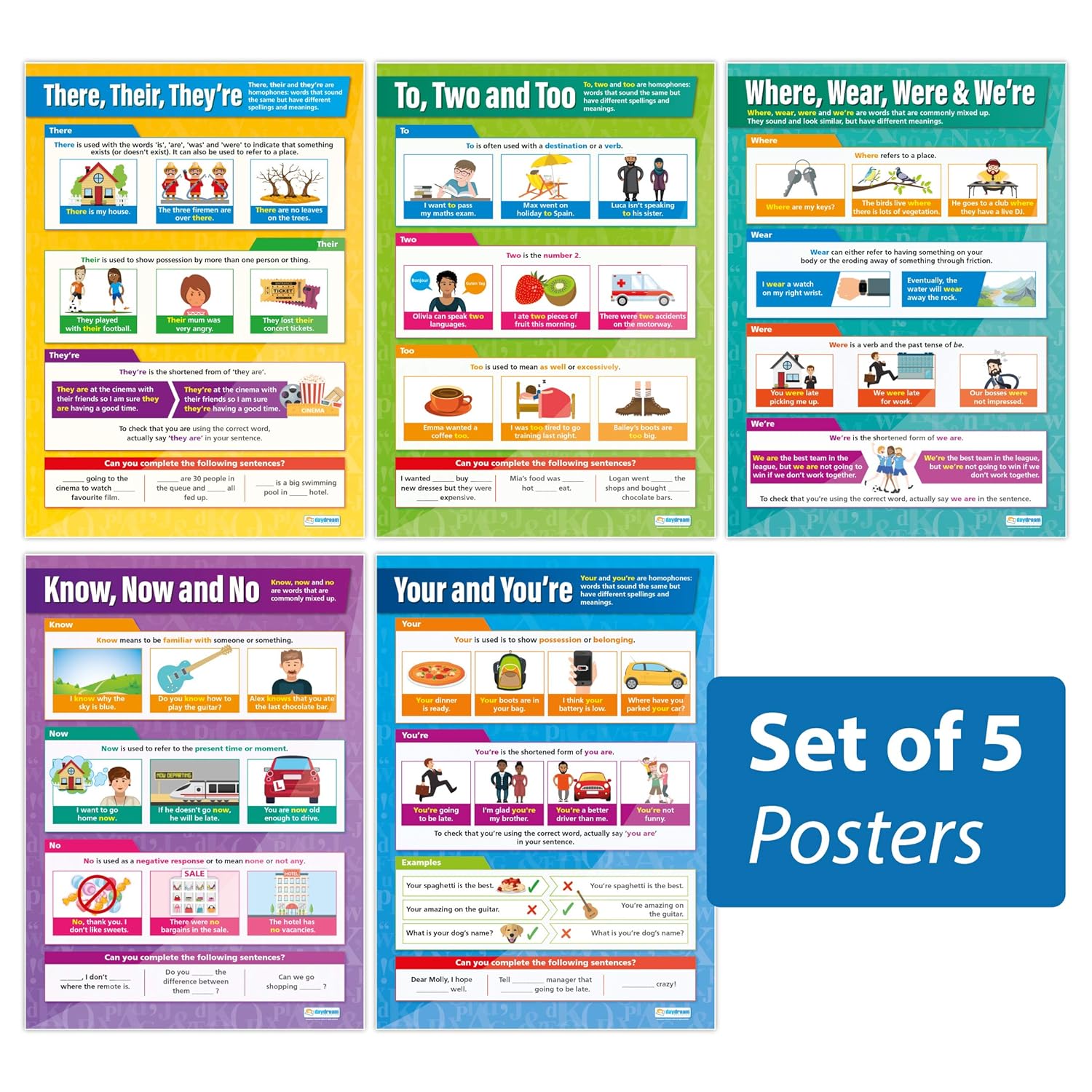 Tricky Words Posters – Set of 5 | English Posters | Laminated Gloss ...