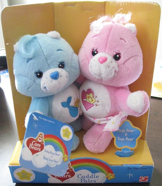 Care Bear Cuddle Pairs Hugs Bear and Tugs Bear: Amazon.co.uk: Toys & Games