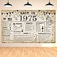 Amazon.com: DARUNAXY 50th Birthday Party Decorations, Vintage Back in 1975 Banner 50 Year Old ...