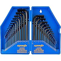 MAXPOWER 18-Piece Allen Key Set, Metric and Imperial Hex Key Coloured with Extra Long Arm Ball ...