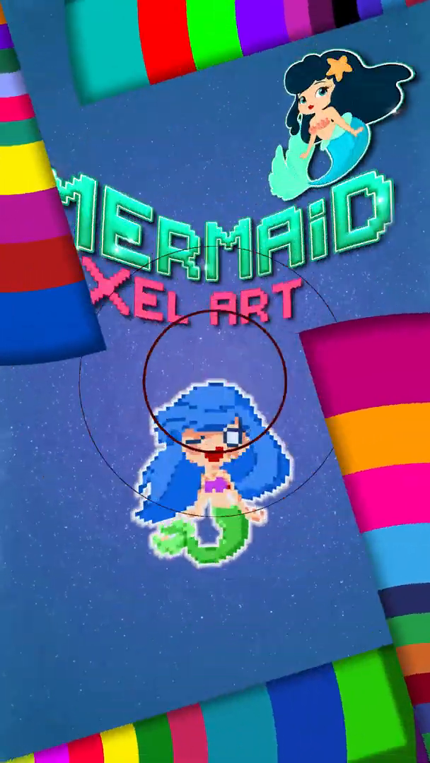 Mermaid Pixel Art - Paint by Number, Sandbox Coloring Book Pages - App ...