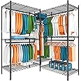 Amazon.com: Raybee Garment Rack, L Shaped Clothing Rack for Corner ...