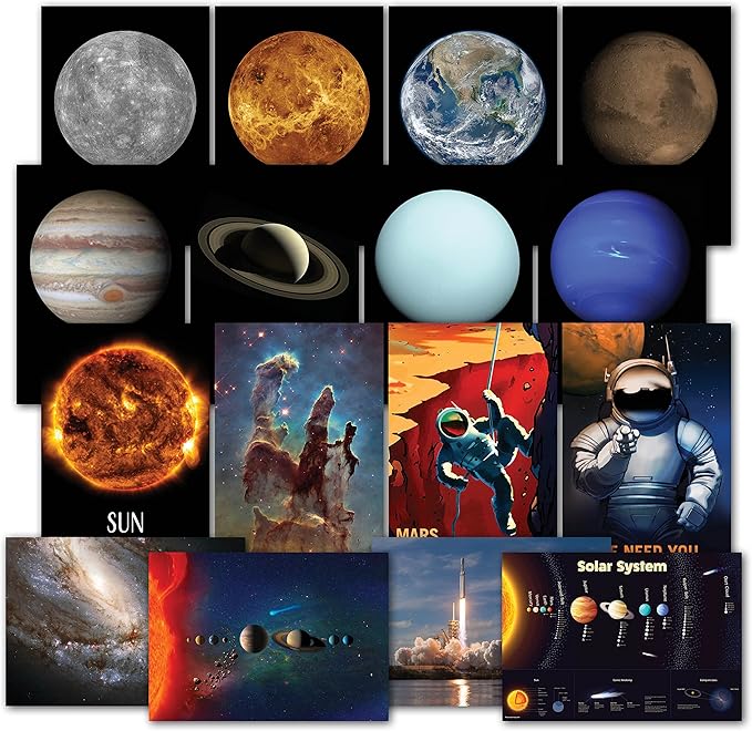 Amazon.com: Solar System Poster Kit - Set of 16 Space Posters of The ...