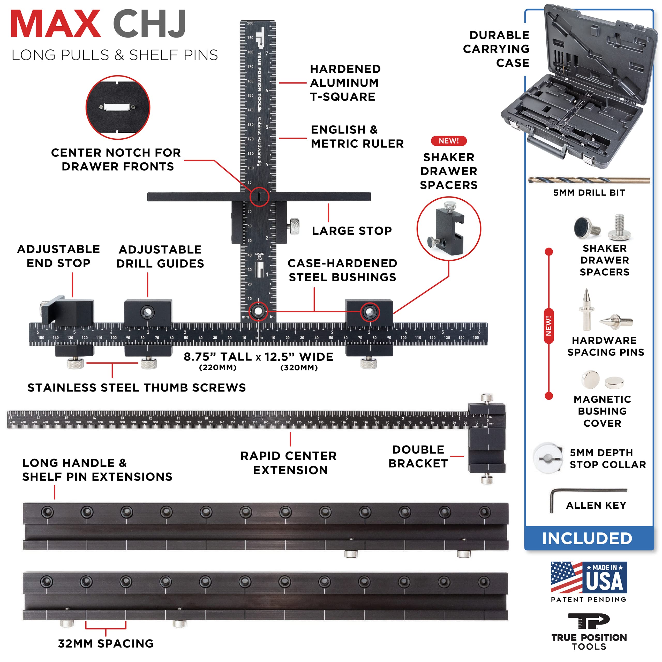 Mua MAX Cabinet Hardware Jig - Install Long Pulls and Shelf Pin Holes ...