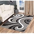 Amazon.com: Glory Rugs Black Area Rug 8x10 Gray Modern Carpet Bedroom ...