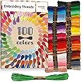Amazon.com: Embroidery Floss Set - 100 Colors, 16 Feet Each: Crafting ...