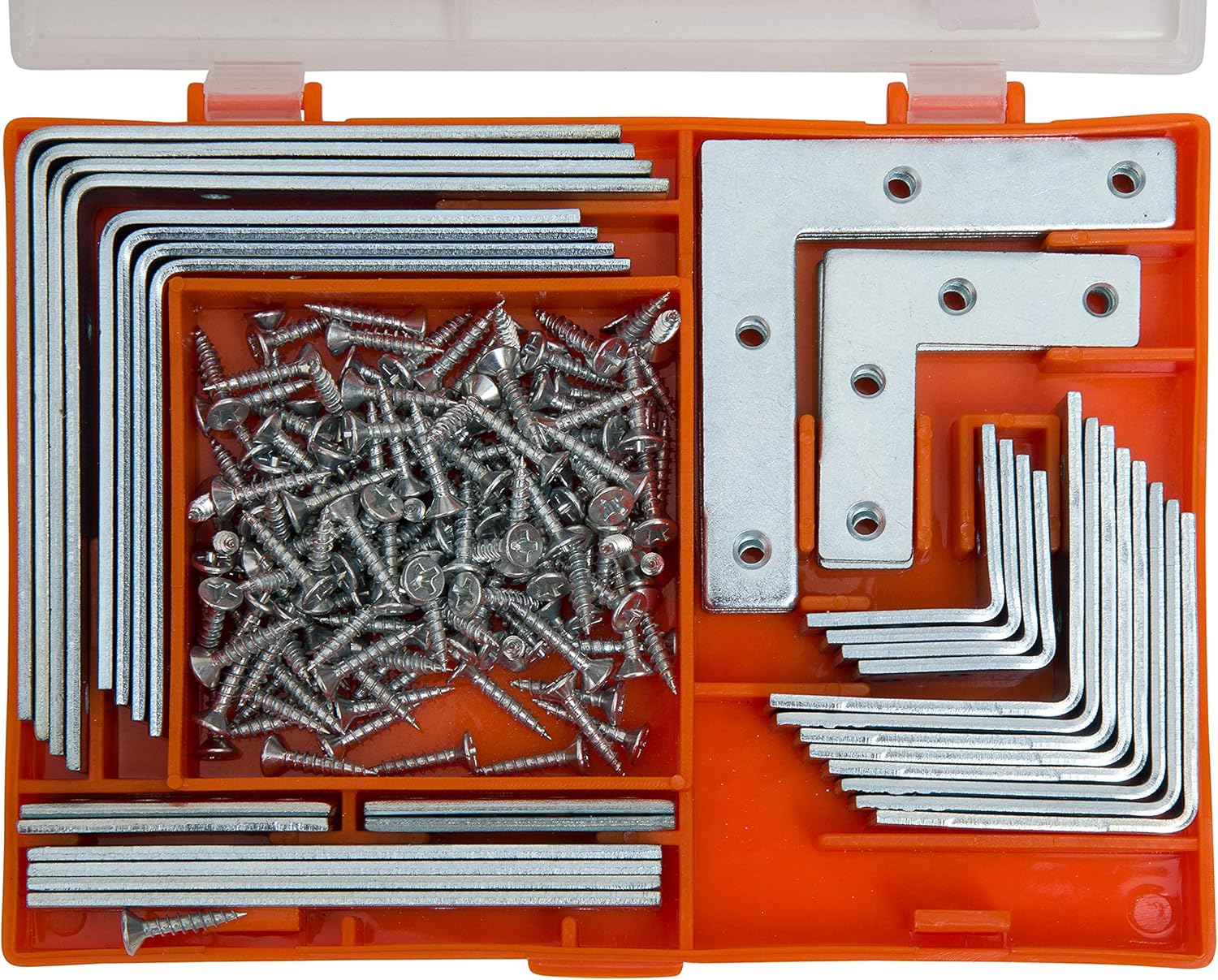 Brackit Corner Angle Brackets and Flat Plate Assortment Set; 180 Pieces ...