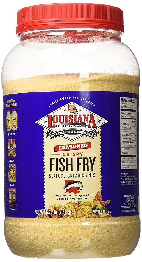 Amazon.com : Louisiana Fish Fry Gallon Seasoned Crispy Fish Fry Seafood ...