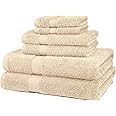 Amazon.com: Amazon Brand – Pinzon 6 Piece Blended Egyptian Cotton Bath ...
