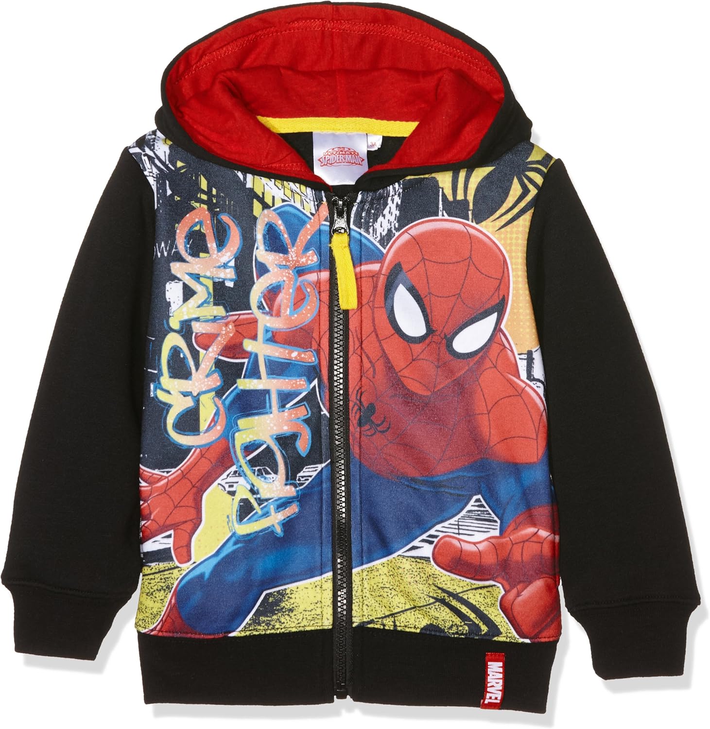 Marvel Spiderman, Sweat-Shirt de Sport à Capuche Garçon, Noir, 3 Ans ...