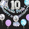 Amazon.com: Iridescent Double Digits Happy 10th Birthday Banner Garland Foil Balloon 10 for ...