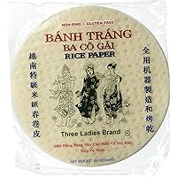 Amazon.com: 5 Packs Three Ladies Spring Roll Rice Paper ( Round 22 Cm ...