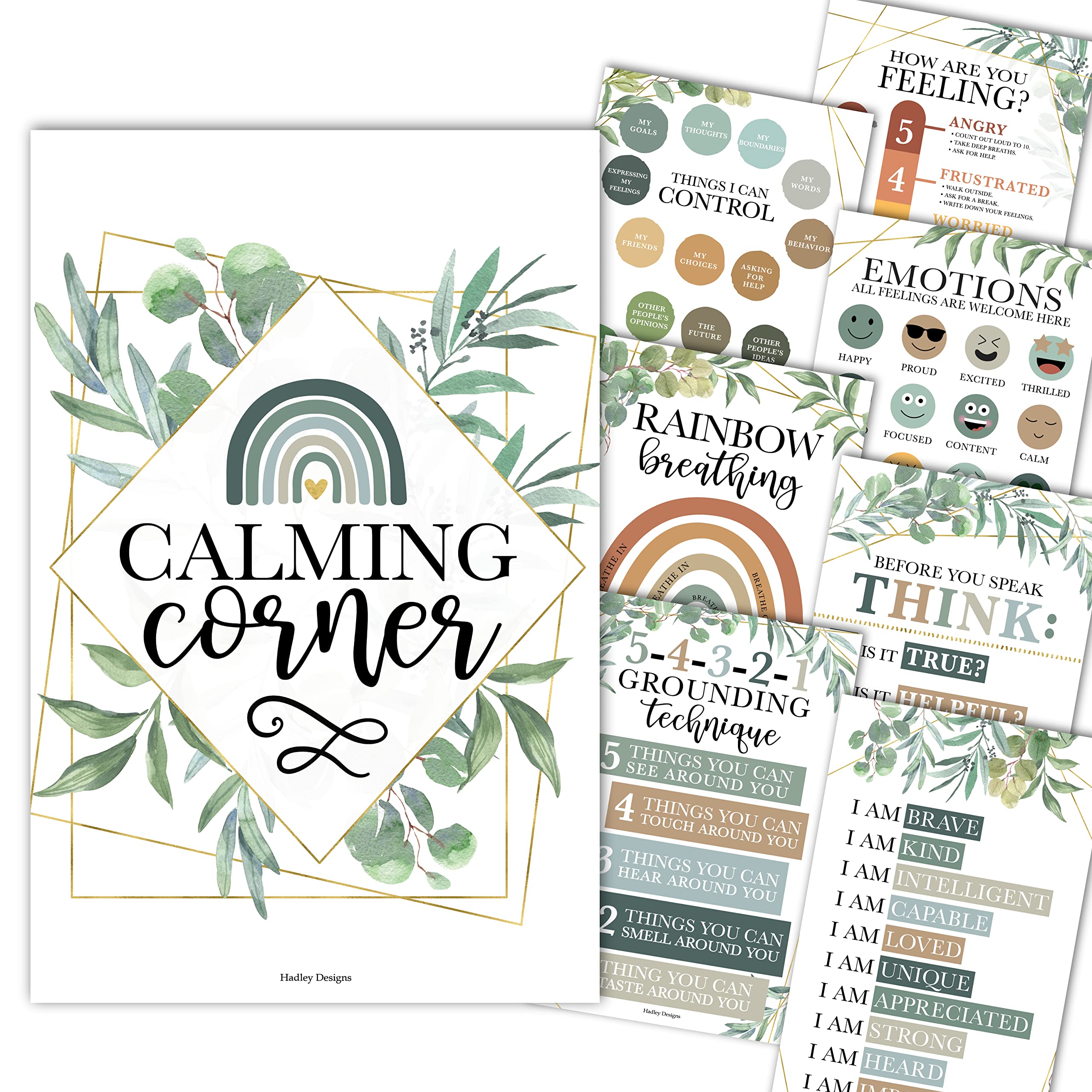 Mua Hadley Designs 8 Greenery Calming Corner Classroom Posters ...