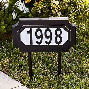 Amazon.com : BrylaneHome Solar Light House Number Plaque, Black ...