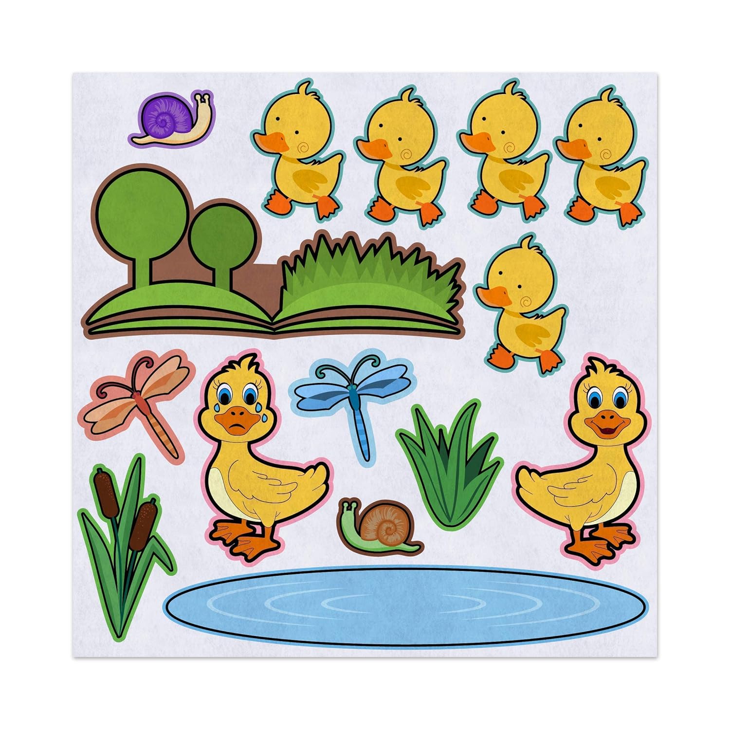 Amazon.com: 5 Little Ducks Nursery Rhyme Felt Play Art Set Flannel ...