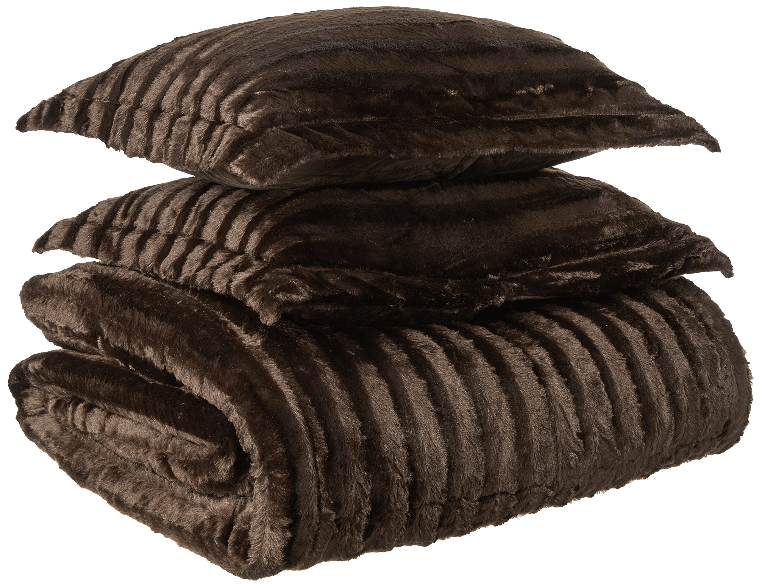 Madison Park Duke Luxe Faux Fur Reversible Comforter Set, Soft Plush ...