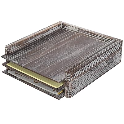 MyGift Rustic Torched Wood Desktop Stackable Philippines | Ubuy