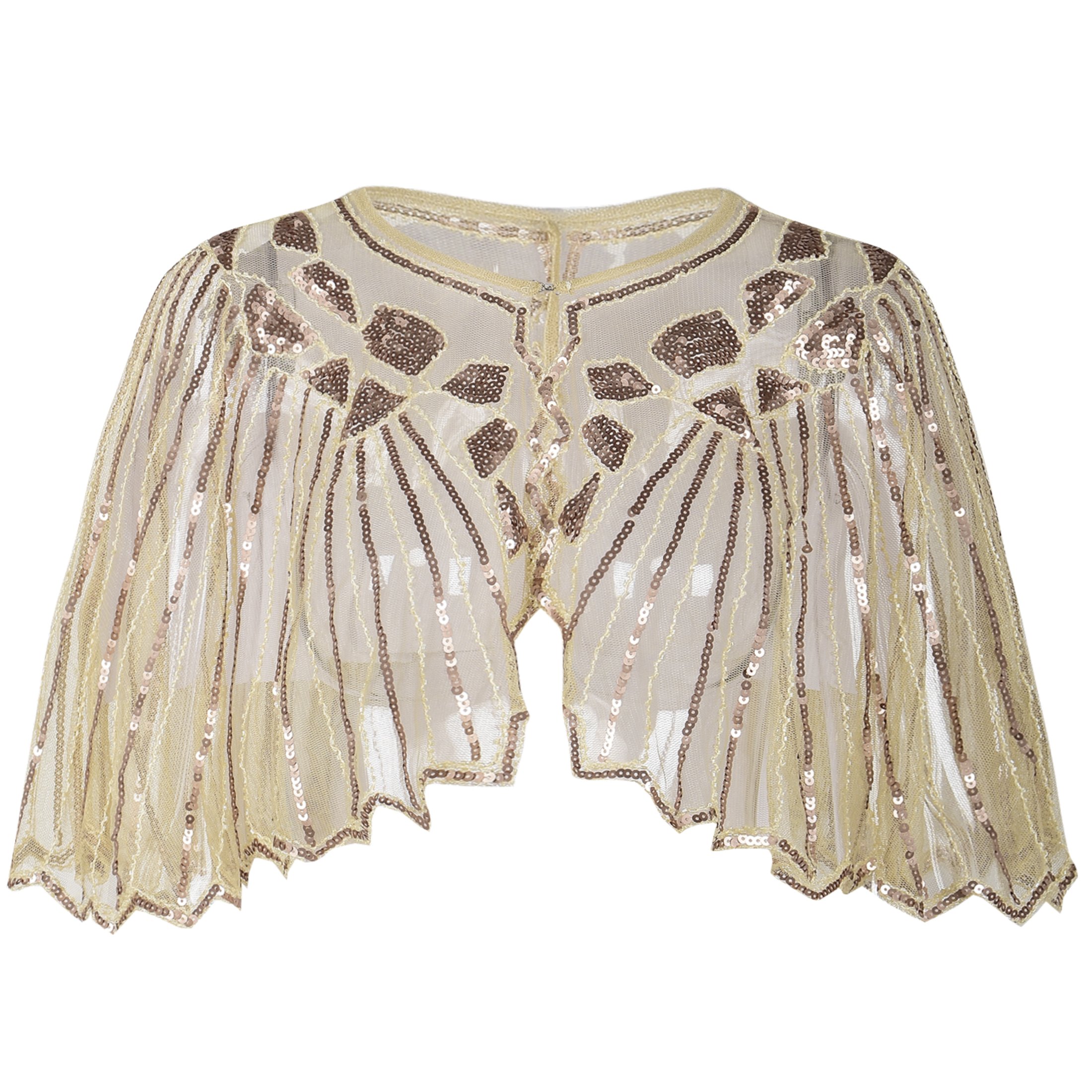 PrettyGuide Women's 1920s Shawl Beaded Sequin Deco Evening Cape Bolero ...