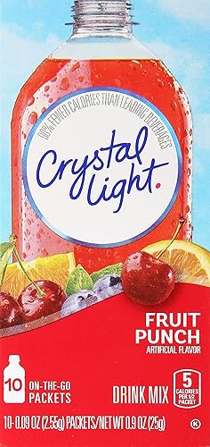 CRYSTAL LIGHT FRUIT PUNCH DRINK MIX ON THE GO 10 PACKET BOX AMERICAN ...