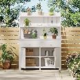 Amazon.com : Outdoor Potting Bench Table, Wooden Gardening Table with ...