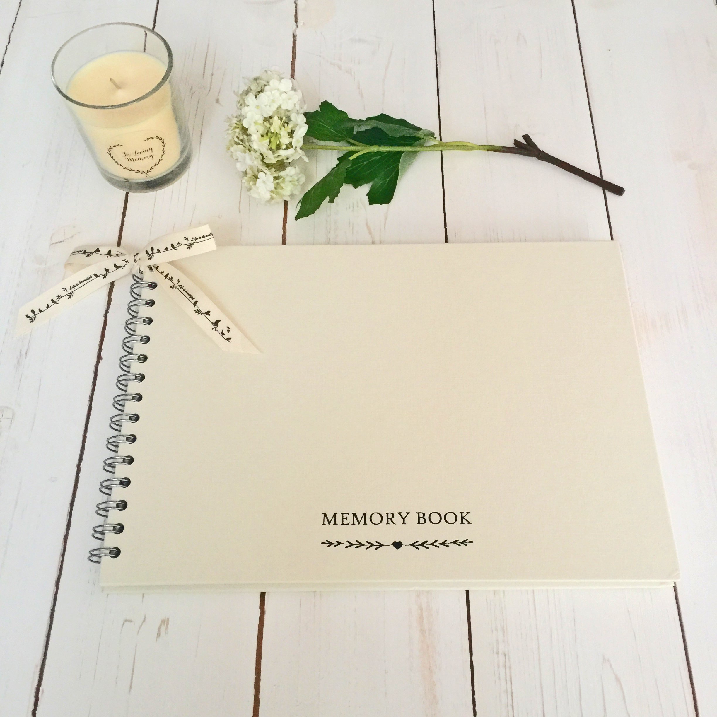 Large Luxury 12" X 8" Memory Book & 'Share Your Memories' Sign Set For ...