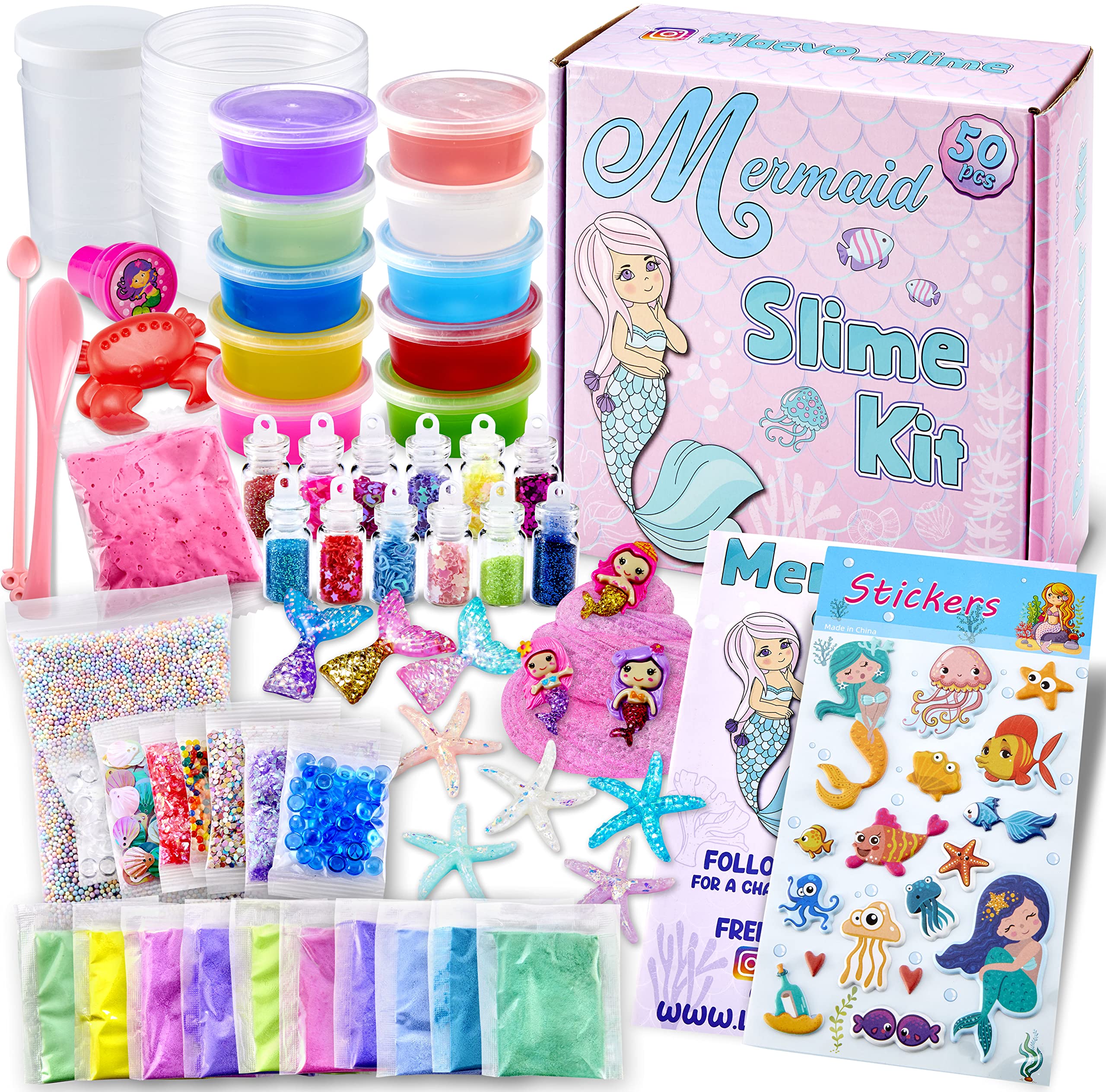 Mua Laevo Mermaid Slime Kit - DIY Slime Kit for Kids - Party Mermaid ...