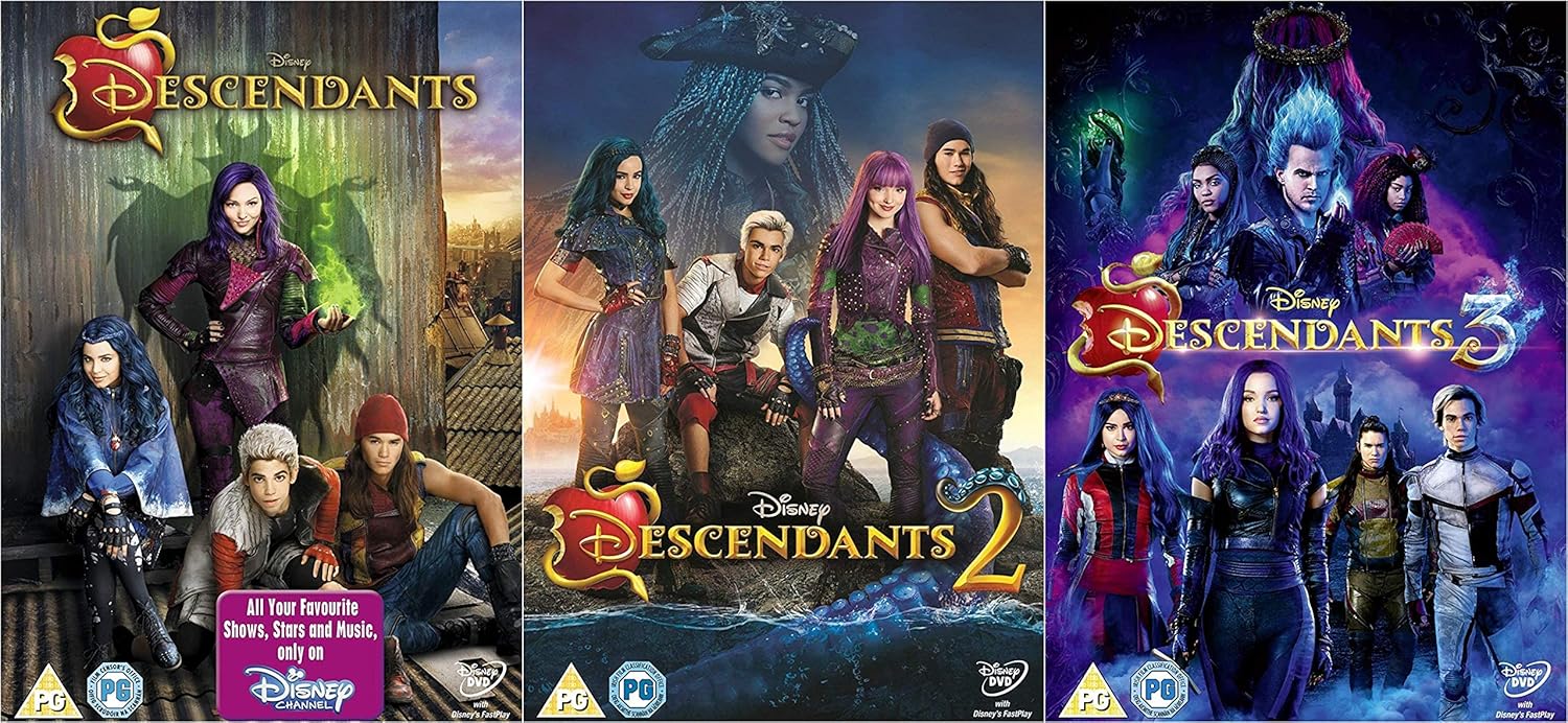 Disney Descendants All_1-3 Movies Collection DVD, Descendants 1 ...