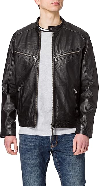 Kaporal Men's Kyota Leather Jacket: Amazon.co.uk: Clothing