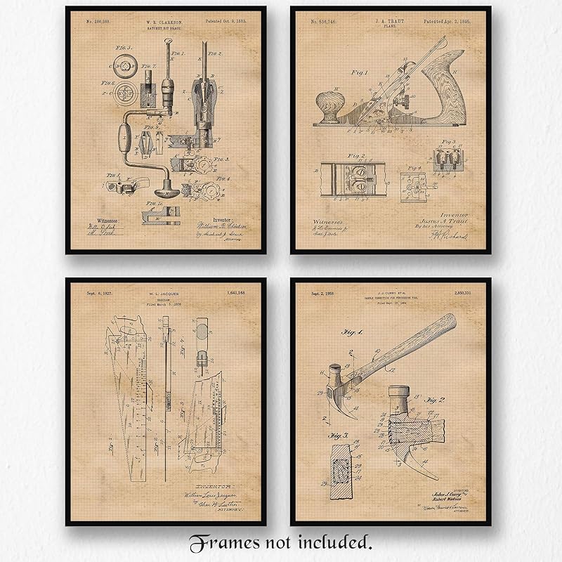 Amazon.com: Vintage Woodworking Tools Patent Poster Prints, Set of 4 ...