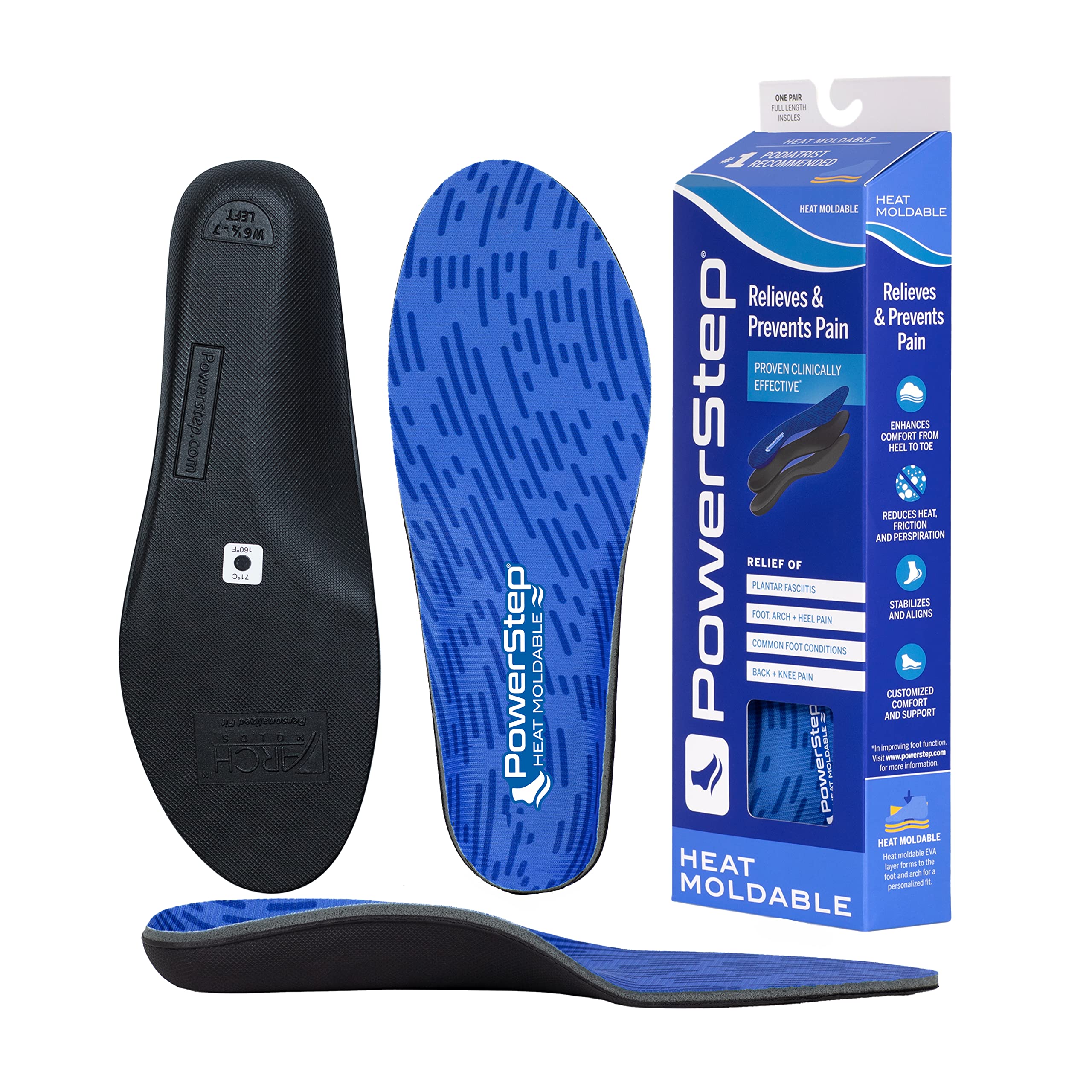 Powerstep unisex adult Archmolds Orthotic Insoles Heat Moldable Shoe ...