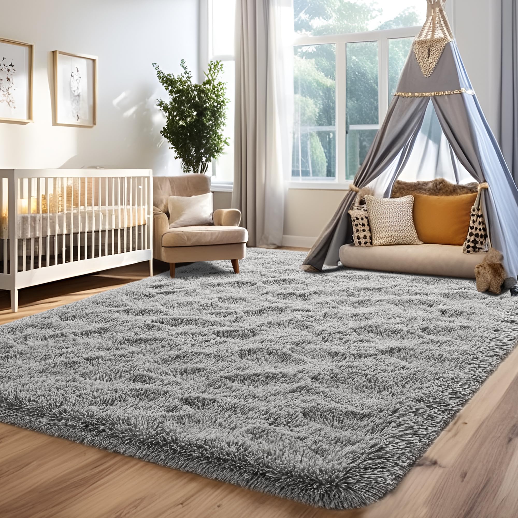 HQAYW Fluffy Area Rug for Living Room 6x9 Feet, Shaggy Rugs for Bedroom ...