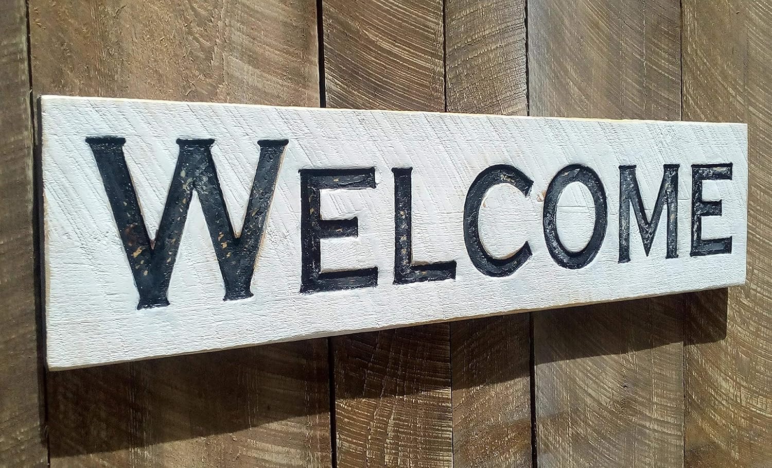 Amazon.com: Lg Welcome sign 40x10 Carved in wood Farmhouse Porch style ...