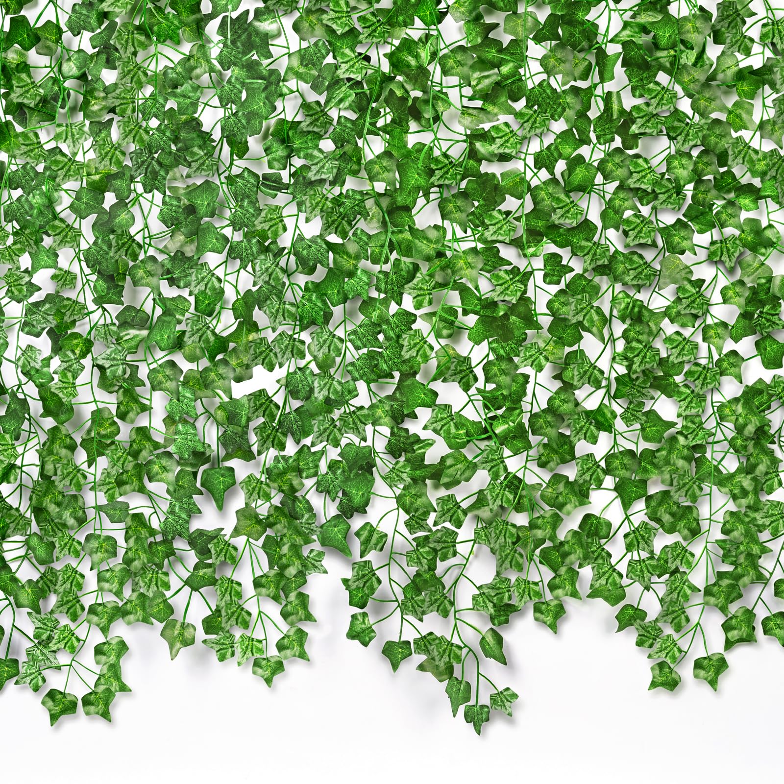CQURE 72 Pack 504Ft Artificial Ivy Fake Vines,Ivy Garland Greenery ...