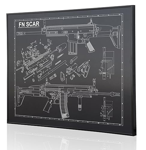 FN SCAR Blueprint Metal Art in Kuwait | Whizz Posters & Prints