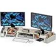 Amazon.com: Simple Houseware Desk Dual Monitor Stand Riser with Drawer ...