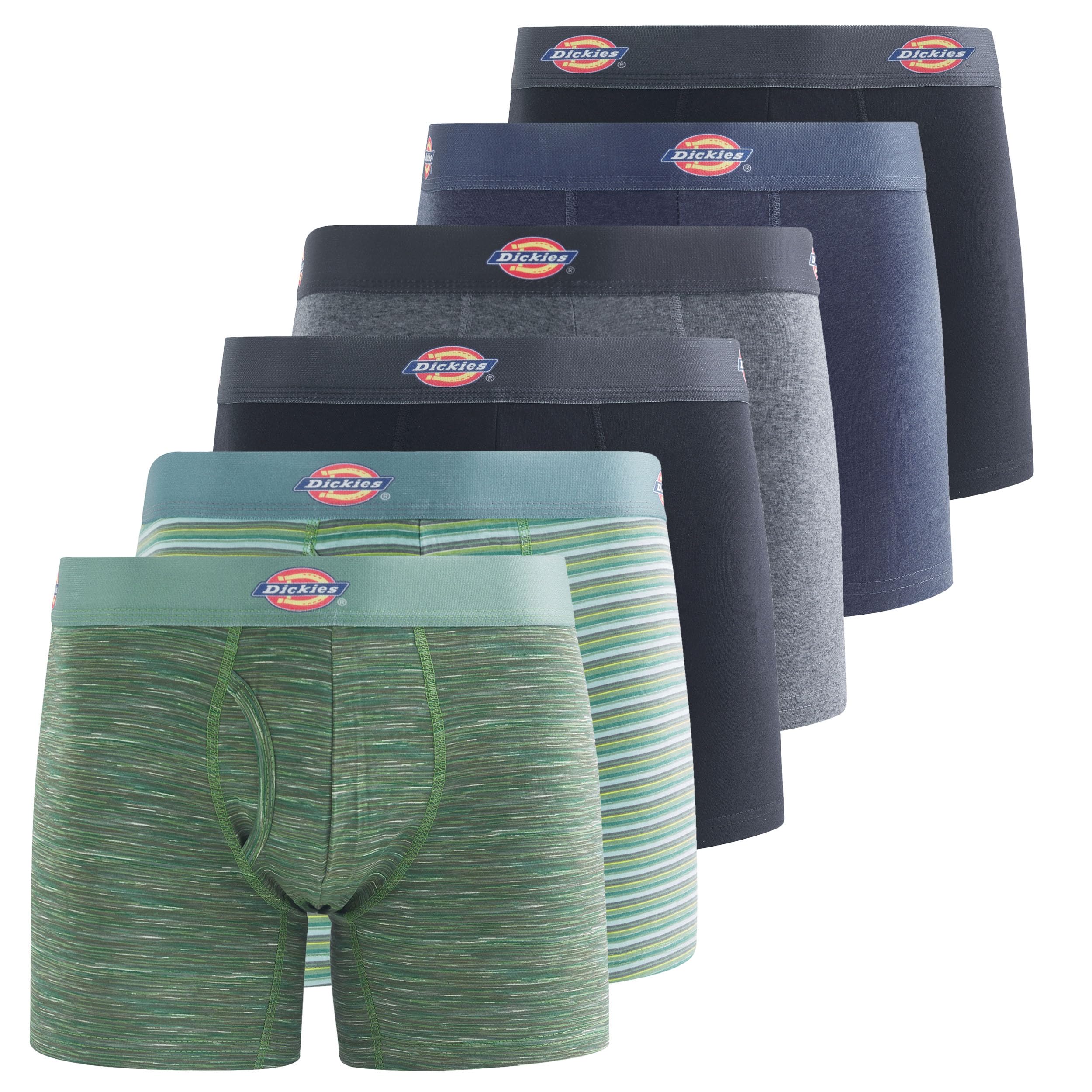 Dickies Mens Underwear 6 Pack Boxers for Men Breathable Cotton Boxer ...