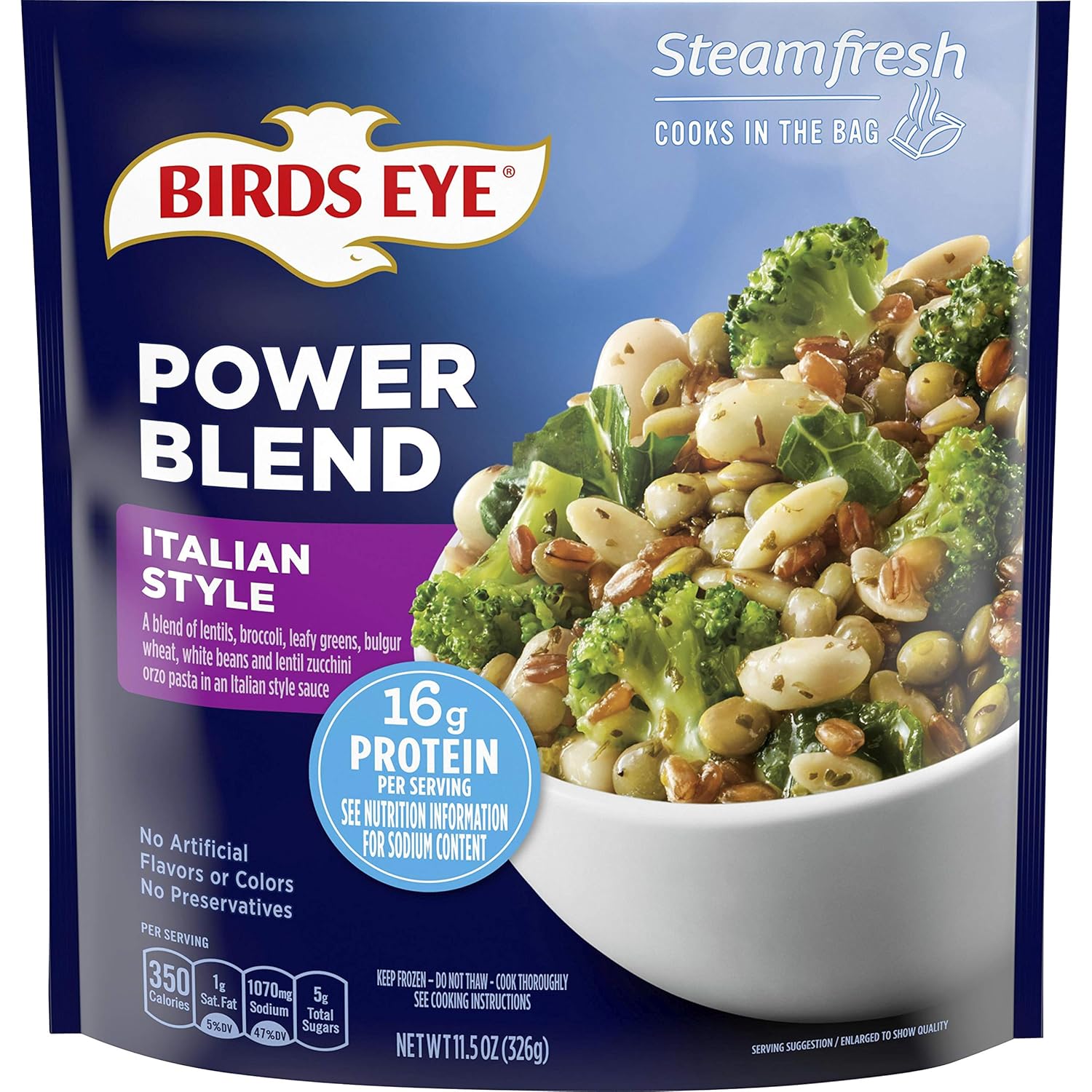 Birds Eye Steamfresh Italian Style Power Blend, Frozen Side, 11.5 OZ ...