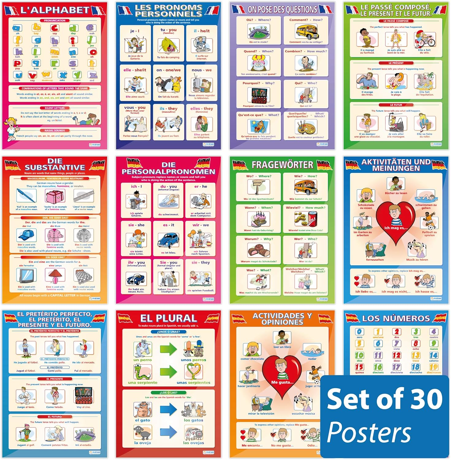 Modern Languages Posters – Set of 30 | Language Learning Posters ...